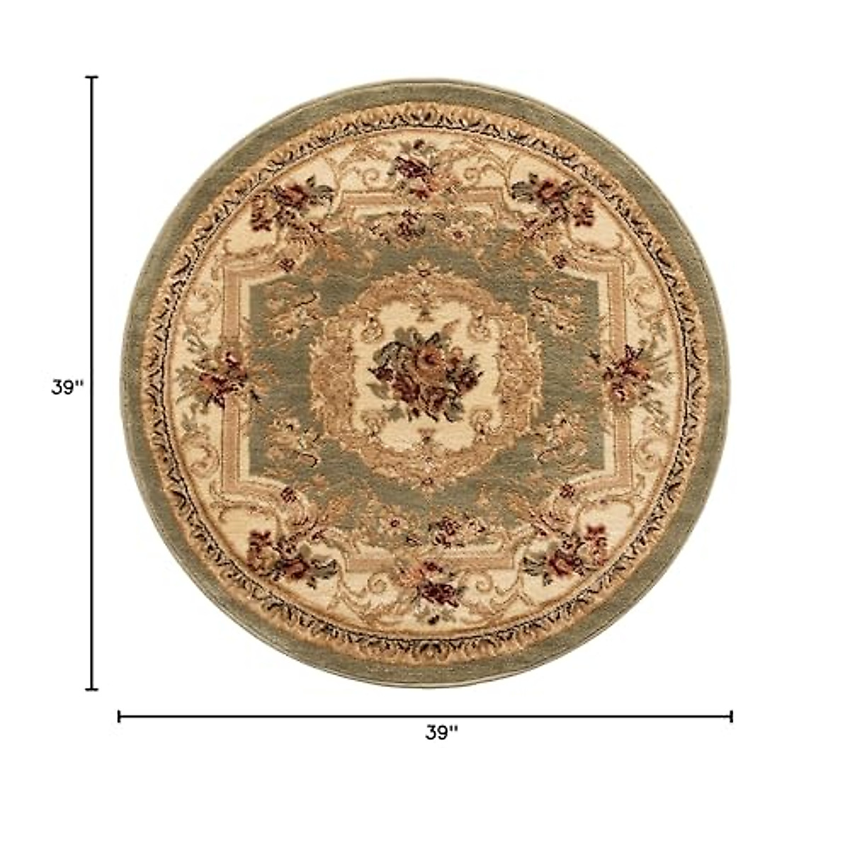Unique Loom Versailles Collection Area Rug - Henry (3' 1" Round Green/Cream)