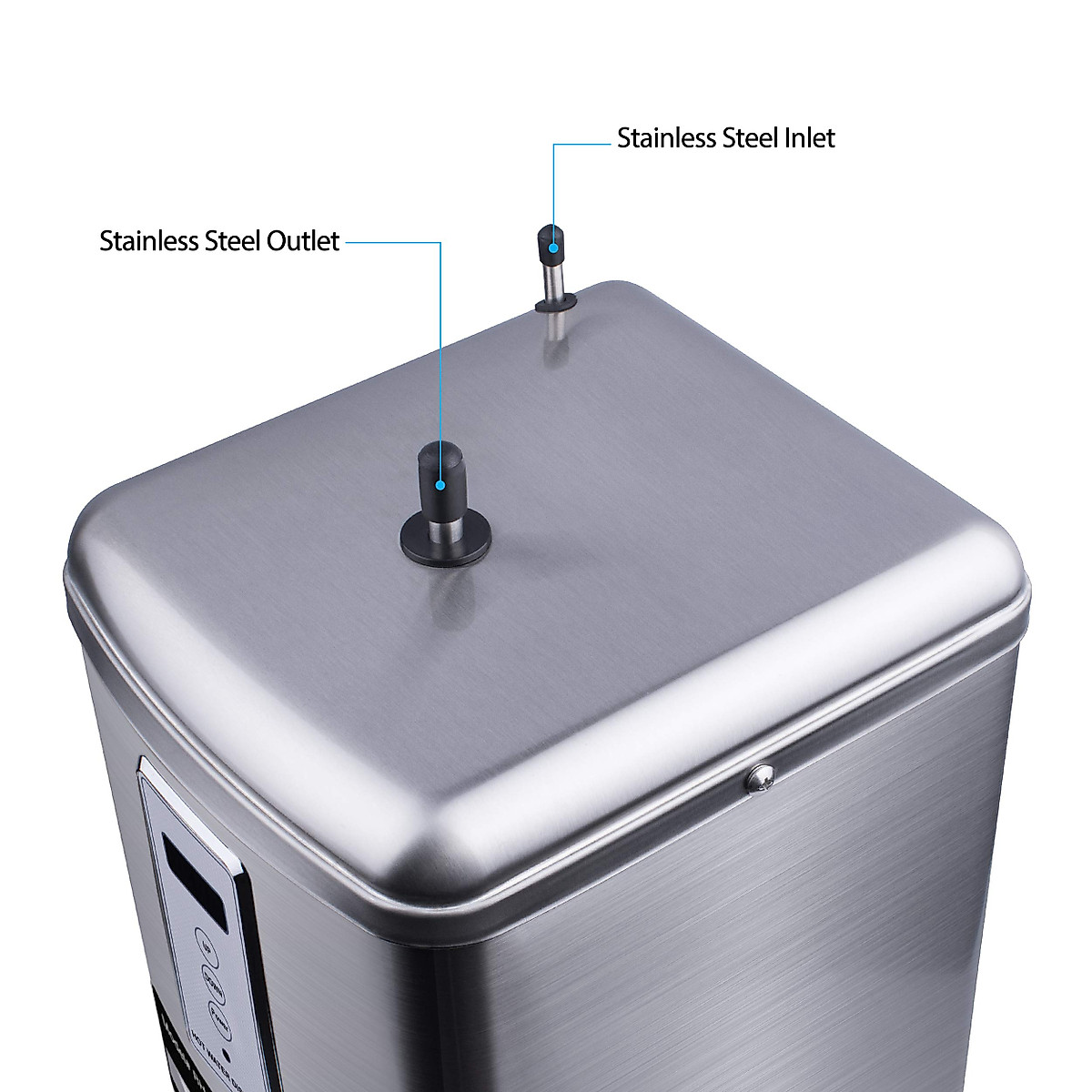 Ready Hot 41-RH-300-F560-BN Instant Hot Water Dispenser System, 2.5 Quarts, Digital Display Dual Lever Hot and Cold Water Faucet Brushed Nickel