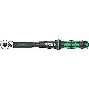 Wera - 5075611001 "Click-Torque B 2 torque wrench with reversible ratchet, 3/8"" x 20-100 Nm", black/green