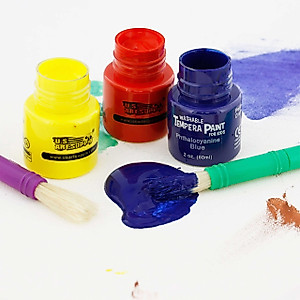 U.S. Art Supply 18 Color Children's Washable Tempera Paint Set - 2 Ounce Wide Mouth Bottles for Arts, Crafts and Posters