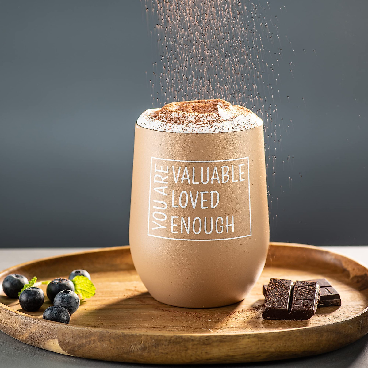 DIVERSEBEE Inspirational Gifts for Women, Men, Best Friend, Mom, Sister, Wife, Girlfriend, Boss, Coworker, Nurses, Thank You Encouragement Birthday Wine Gifts,Insulated Wine Tumbler with Lid (Latte)