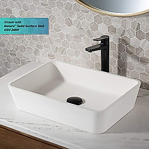 Kraus KVF-1400MB-PU-10MB Indy Single Handle Vessel Bathroom Faucet and Pop Up Drain, Matte Black