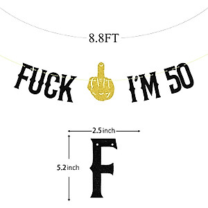 I'm 50th banner, Funny 50 Years Old Birthday Banner, 50th Birthday Party Decor, 50th Birthday Decorations for Men Women, Funny for 50th Birthday/Wedding Anniversary Party Decorations
