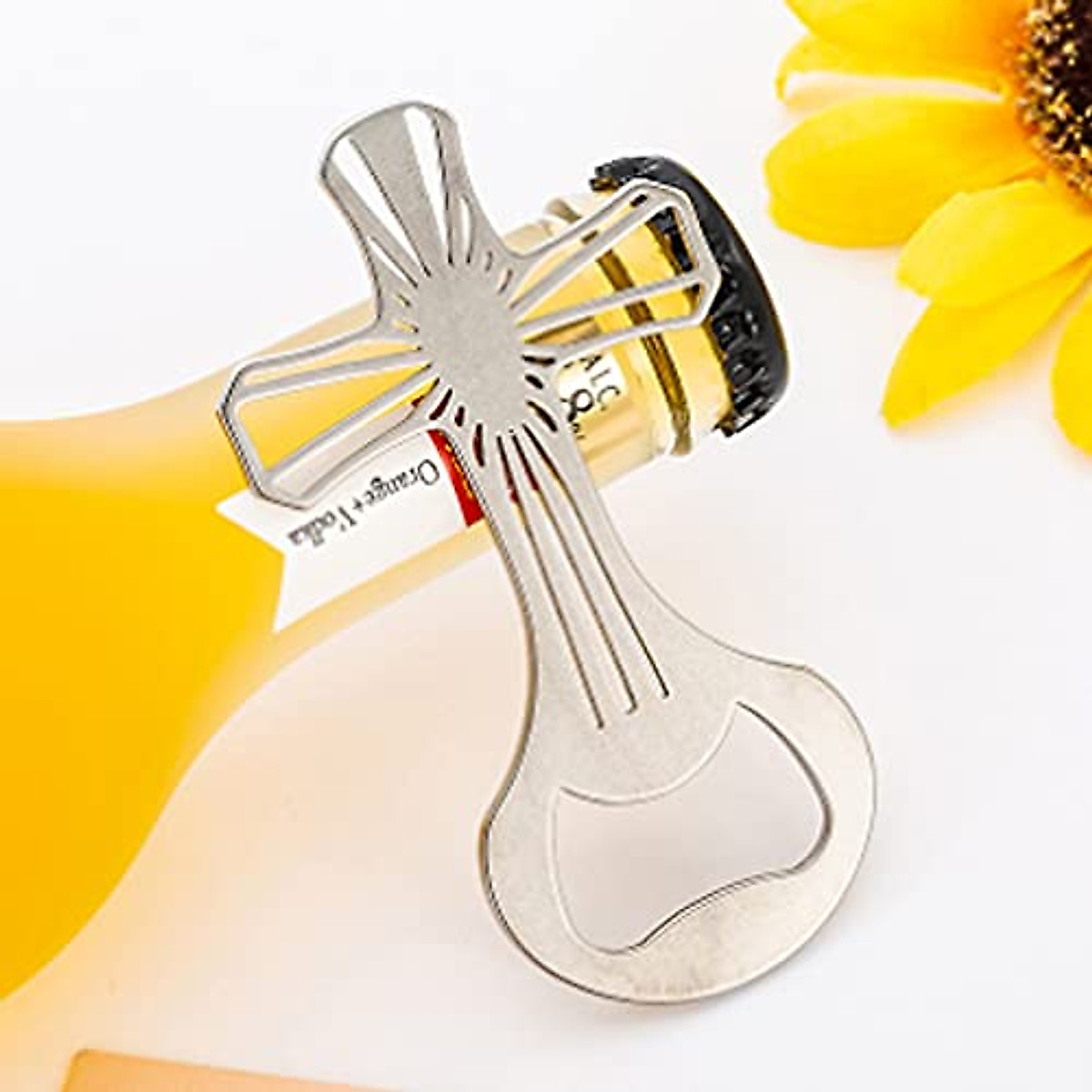 ARFUKA Bottle Opener Cross Shape Opener Beer Bottle Opener Soda Beverage Bottle Opener Bar Kitchen Tool Gift for Wedding Christmas Birthday Silver