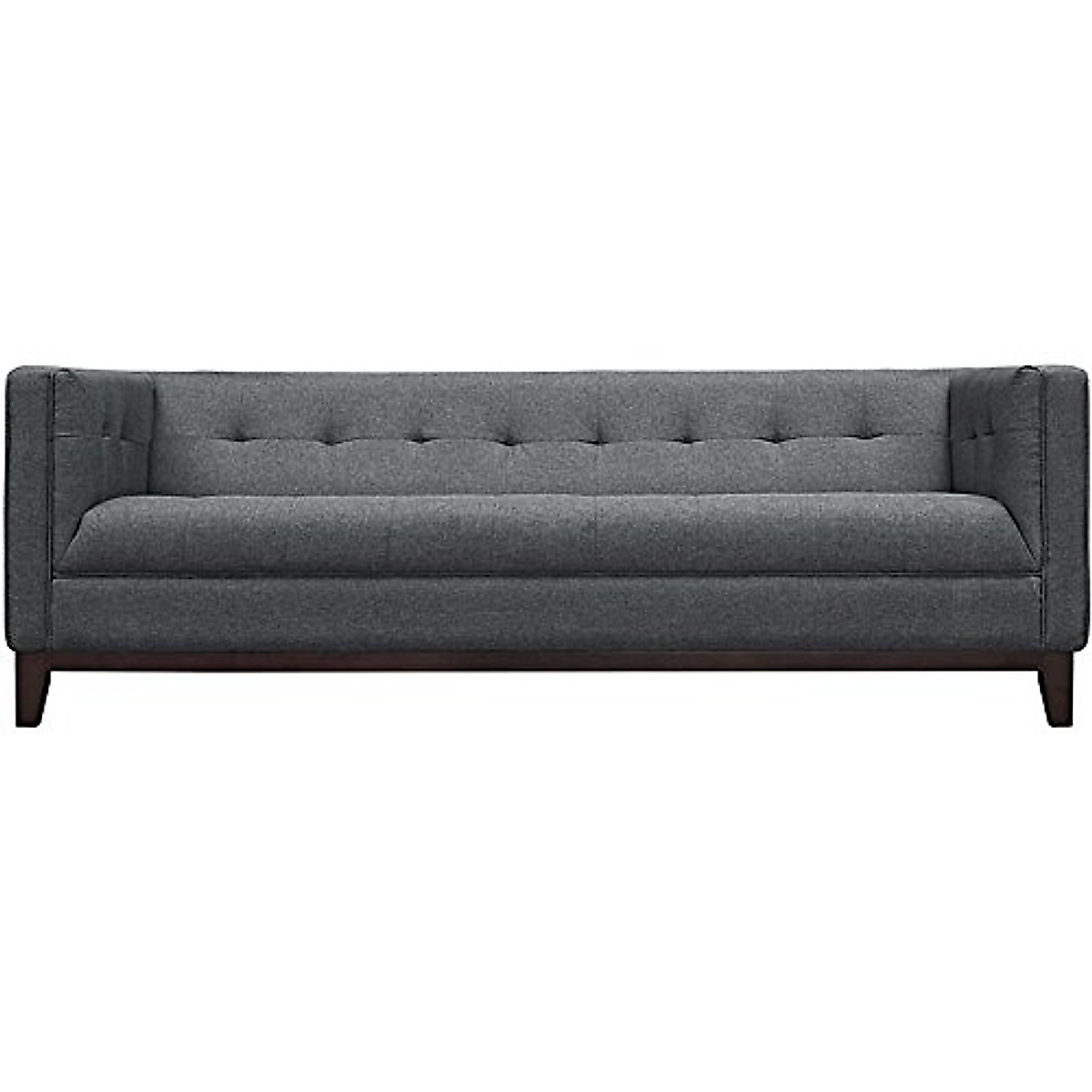 Modway Serve Modern Tuxedo Sofa With Upholstered Tufted Fabric in Gray