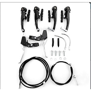 Tongli Mountain Road Bikes Brake Kit V-Brake Bikes Brake Set Cables Caliper Kit (Black)