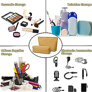 SANYETS 2 Pcs Makeup Bags, Corduroy Cosmetic Bag Set, Large Makeup Bag, Big Cosmetic Bags for Women, Portable Diaper Bag Organizer, Yellow Mama Bag, Travel Essentials