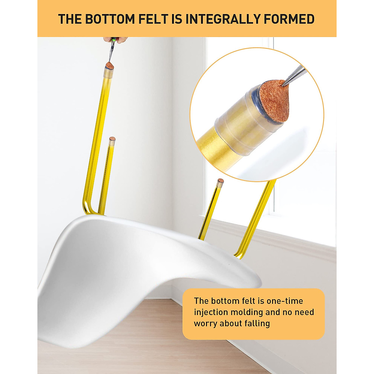 Chair Leg Floor Protectors, Chair Leg Protectors for Hardwood Floors, Chair Leg Covers Felt Bottom Furniture Pads, Chair Leg Caps to Protect Floors from Scratches and Reduce Noise.(16pcs)