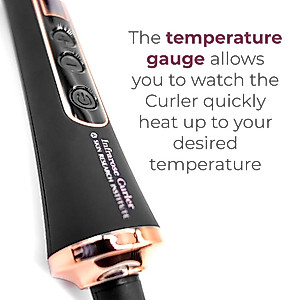 Skin Research Institute Infrarose Infrared Curling Iron, Reduced Damage & Frizz, Tourmaline & Ceramic Barrel Wand, Easy Grip, Adjustable Heat Settings