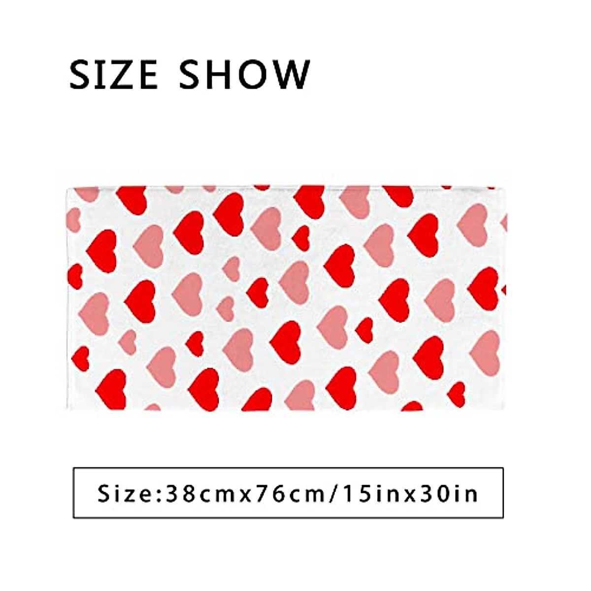 My Little Nest Hand Towels for Bathroom Red Hearts Gradient Absorbent Small Bath Towel Soft Kitchen Towels Fingertip Towel for Guest and Bar 30 x 15 inch