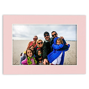 10x14 Mat Bevel Cut for 8x12 Photos - Acid Free Soft Pink Precut Matboard - For Pictures, Photos, Framing - 4-ply Thickness