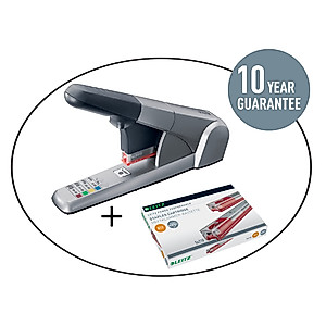 Leitz 55940000 K12 Stapler Cartridge, Strong Steel, Length 12 mm, 1050 Staples, 80 Sheet Capacity - Red