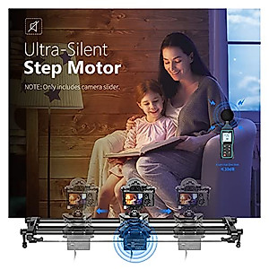 NEEWER Motorized Camera Slider, 39.4"/100cm Carbon Fiber Dolly Rail Slider with Remote Control, Support Video Mode, Time Lapse Photography, Horizontal, Tracking and 120° Panoramic Shooting (VS-100CC)