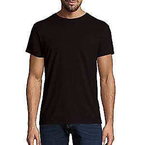 Hanes Men's Nano Premium Cotton T-Shirt (Pack of 2), Black, Small