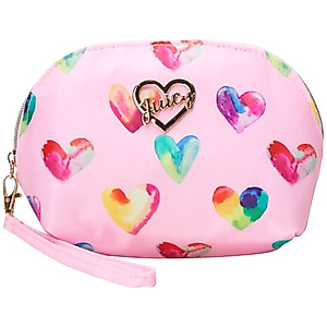 Juicy Couture Women's Toiletries Bag - Cosmetics Dome Bag for Travel, Multifunctional Organizer Pouch, Rainbow Heart