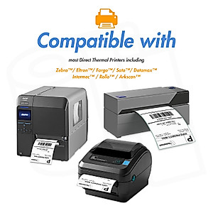 OfficeSmartLabels 4"x5" Direct Thermal Label - Compatible with Rollo Label Printer & Zebra Desktop Printers and More – 3” Core, Permanent Adhesive & Perforated Postage Label Paper [4 Rolls, 1100/Roll]