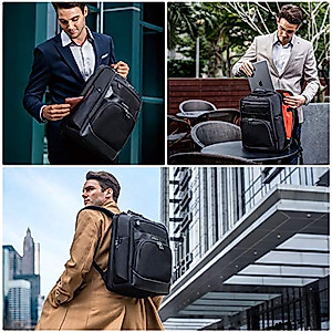 Everki Onyx Premium Business Executive 17.3-Inch Laptop Backpack, Ballistic Nylon and Leather, Travel Friendly (EKP132S17), Black