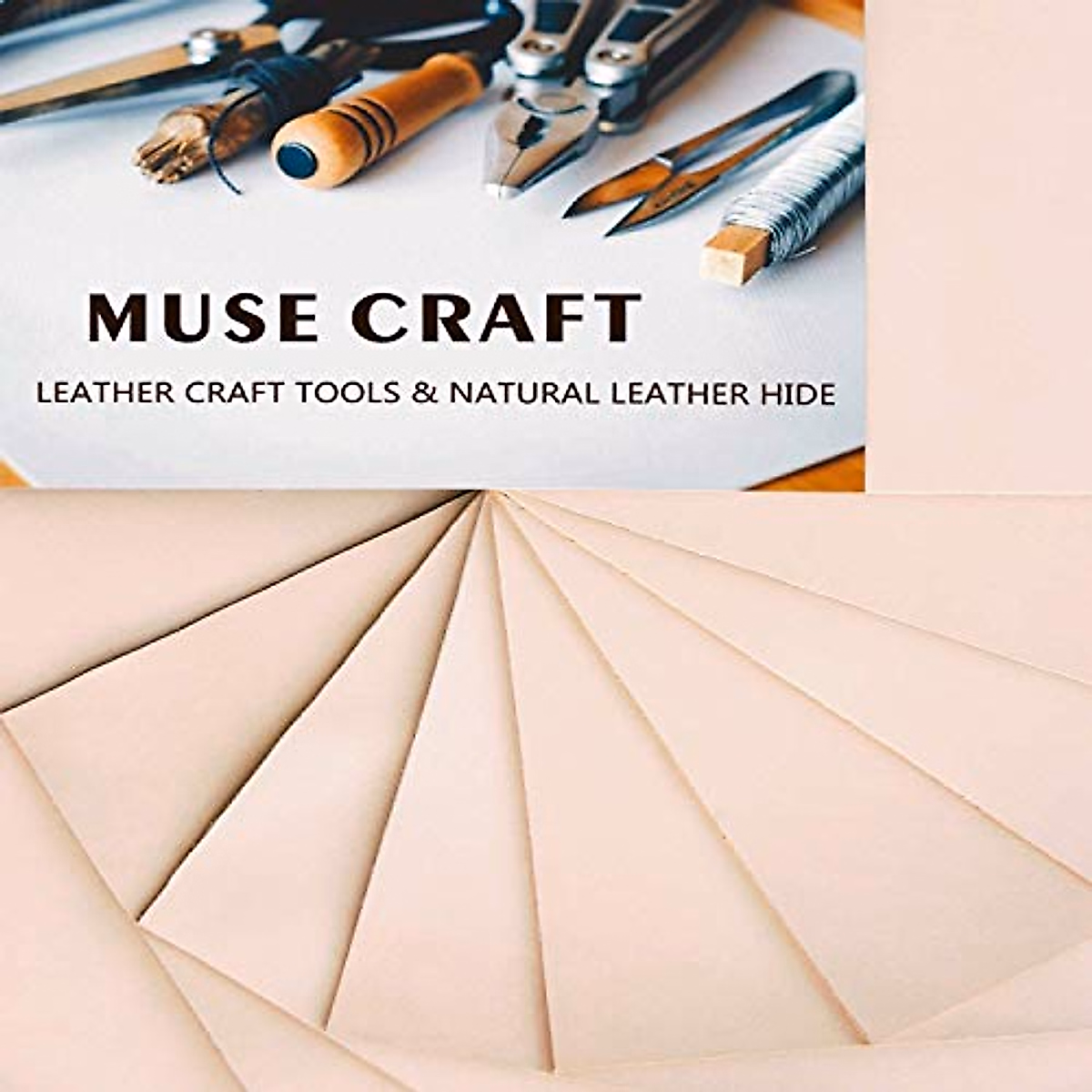 Muse Craft Flawless 12''X24'' 5-6oz Vegetable Tanned Leather Precut| Import A Grade Tooling Leather Hide 1.9-2.3mm| Full Grain Veg Tan Leather for Tooling, Carving, Dyeing, Embossing(12''x24'')