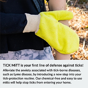 TiCK MiTT Yellow Tick Defense Glove - Protective Tool for Humans and Pets - Safely Handle Ticks with Ease - Durable, Comfortable, and Easy to Use Tick Management Glove