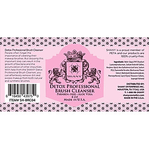 SHANY DETOX Professional Makeup Brush and Sponge Shampoo, Brush Cleanser, Removes dirt, Makeup from brushes and Sponges - Paraben Free, Vegan, Cruelty Free - Instant Dry - 4oz