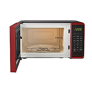 Red Digital Microwave Oven Proctor cooking and defrosting child safety lock