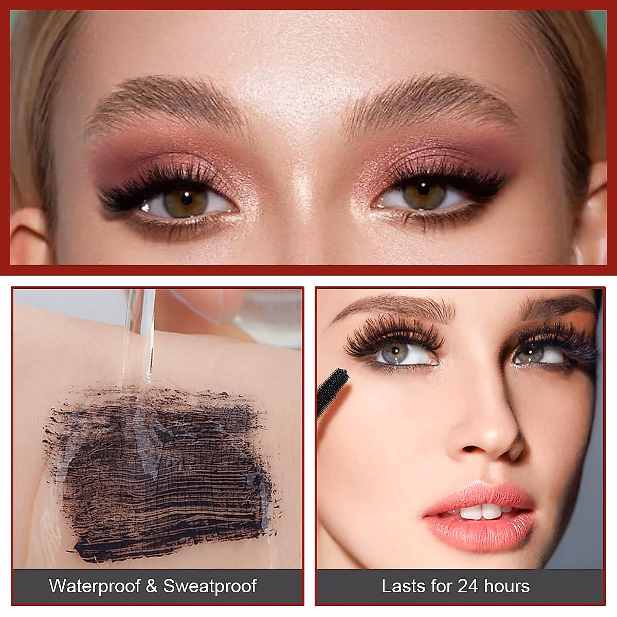 3 PCS 4D Silk Fiber Lash Mascara Waterproof Mascara Eyelash Extension Thicker Voluminous Eyelashes, Smudge-proof, Long-Lasting, Dramatic Extension, Smudge-proof, Hypoallergenic Formula (3 Packs)