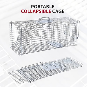 Heavy Duty Catch Release Medium Live Humane Animal Cage Trap for Rats, Squirrels, Chipmunks, Weasels and Other Similar Sized Animals 24x7x7
