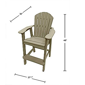 Phat Tommy Recycled Poly Resin Balcony Chair Settee | Durable and Eco-Friendly Adirondack Armchair and Removable Side Table | This Patio Furniture is Great for Your Lawn, Garden, Swimming Pool, Deck.