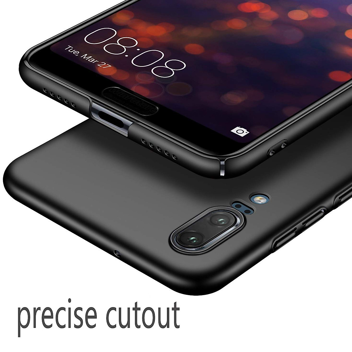 Case Compatible for Huawei P20 Case [Slim Protective] [Protect from Shock/Scratch/Drop/Marks] [Premium PC Plastic] Minimalist Hard Cover for Huawei P20 (Black)
