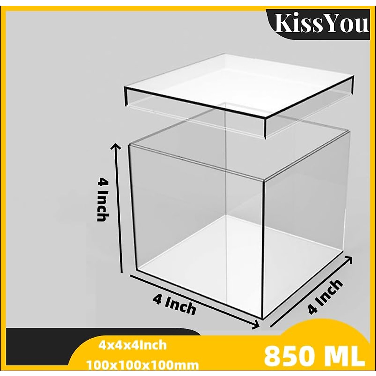 KissYou Clear Acrylic Box with Lid Plastic Jewelry Box Mini Storage Box Square Cube Containers Party Decoration Candy Box for Pill and Tiny Jewelry