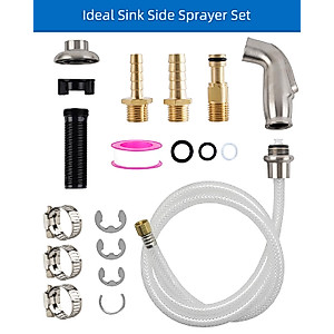 Kitchen Sink Side Sprayer with Quick Side Connector Compatible with Moen Faucet Sprayer Replacement, Kitchen Sink Faucet Sprayer Attachment with Water Hose/Holder, Brushed Nickel Finish