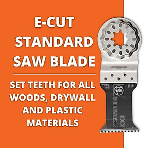 Fein StarLock E-Cut Standard Oscillating Saw Blade - Medium Waisted Shape 1-3/8" Width for All Wood, Drywall and Soft Plastics - Fits Most Multitools - 10-Pack - 63502133290