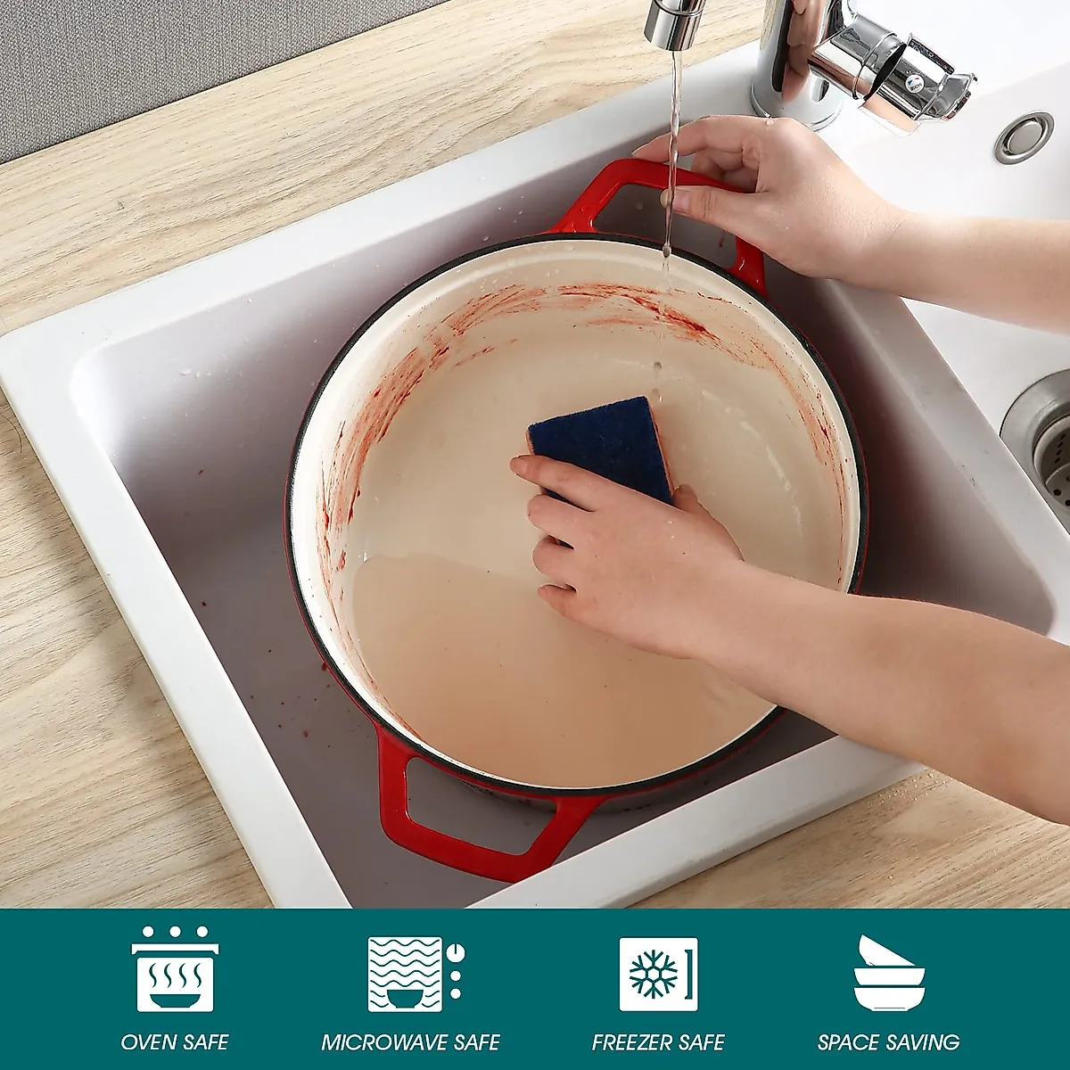 vancasso Enameled Cast Iron Dutch Oven, 7.5 QT Dutch Oven Pot with Lid,Round Enamel Dutch Oven for Bread Baking, Non Stick Enamel Coating, Pot's Body Cast Iron, Good Sealing, for All Heat Source