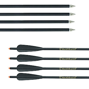 HANDBAIGE 12Pcs Crossbow Bolt 18/20/22inch Archery Outdoor Hunting Carbon Crossbow Arrows with 4" Vanes and Replaced Arrowhead/Tip (22 Inch)
