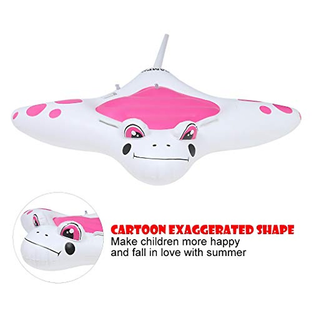 Toxz Floating Inflatable Circle for Kids, Armrest Design Inflatable Fish,Durable Environment Protection PVC(Ship from US!)