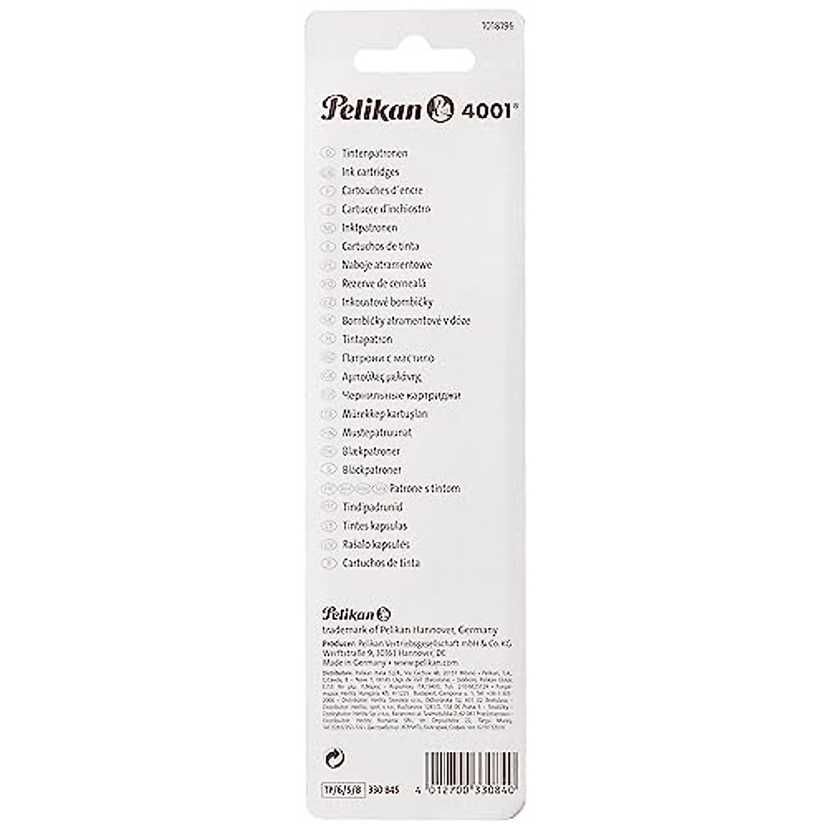 Pelikan 4001 TP/6 Ink Cartridges for Fountain Pens, Royal Blue, 0.8ml, 30 Pack (330845)