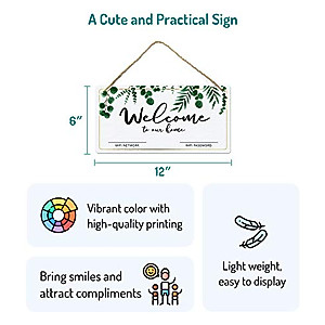 Fun-Plus WiFi Password Sign for Home, 12″x6″ PVC Plastic Wall Decoration Hanging Sign, High Precision Printing, Water and Humidity Proof, WiFi Sign, Guest Room Decor, Guest Room Essentials, WiF