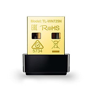 TP-Link USB WiFi Adapter for PC(TL-WN725N), N150 Wireless Network Adapter for Desktop - Nano Size WiFi Dongle for Windows 11/10/7/8/8.1/XP/ Mac OS 10.9-10.15 Linux Kernel 2.6.18-4.4.3, 2.4GHz Only