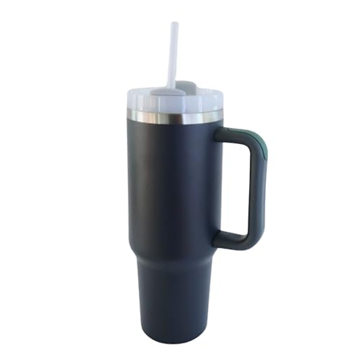 40 Oz Tumbler With Steel Straw and Handle, Insulated Everyday Use (Gray)