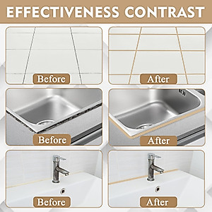 Mallbaola Tile Grout Repair Kit, 2 Pack Beige Grout Filler Tube, Grout Paint for Bathroom Shower Kitchen Floor Tile, Tile Grout Sealer for Restore and Renew Tile Line, Gaps, Grout Pen(Beige, 8.47 oz)