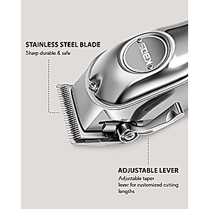 KBDS Professional Hair Clippers for Men, Cordless Clippers and T-Blade Hair Trimmer Barber Kit with Stainless Steel Blades and LED Display USB Rechargeable for Family and Salon