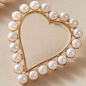 BUAJIUBUA Heart Earrings Beaded Heart Earrings for Women Cute Earrings