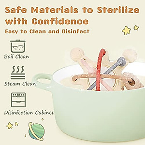 HHMY Teething Toys for Babies 3-6-12-36 Months,Soft Silicone Montessori Toys for Baby Toys 6 to 12 Months Baby Chew Toys Baby Rattle Teether Toddlers Sensory Toys Baby Girls Boys Gift