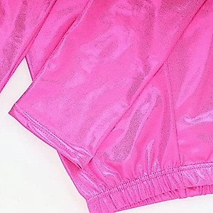 Toddler Girls Dance Bike Short Breathable Playgrounds Gymnastics Glitter Ballet Pants Cute Girl Pants (Hot Pink, 5-6 Years)