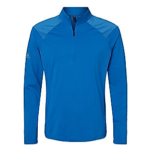 adidas Mens Shoulder Stripe Quarter-Zip Pullover, M, Glory Blue