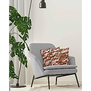 applebless Set of 2 Throw Pillow Covers Square for Home Decor, Camouflage Netting Camo 18x18 Inch Cotton Reversible Pillow Case Sofa Soft Cushion Cases for Bedroom Couch Bed Car Chair