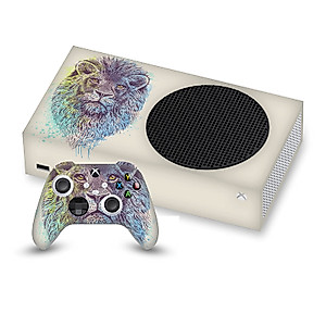 Head Case Designs Officially Licensed Rachel Caldwell Lion Art Mix Vinyl Sticker Gaming Skin Case Cover Compatible with Xbox Series S Console and Controller Bundle