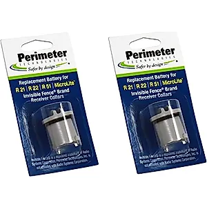 Perimeter Technologies Two-Pack Dog Fence Batteries for Invisible Fence Brand Receiver Collars (2-Pack)