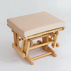 LUXMARS Glider Rocker Replacement Cushions with Storage, 5 PCS, Soft Velvet Cotton Thickened Washable, Universal for Glider Rocking Chairs Beige