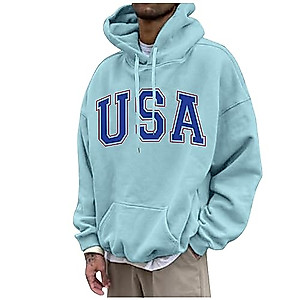 Men Graphic Hoodies Letter Printed Tie Dye Gradient Flannel Hooded Sweatshirt Adult Athletic Big And Tall Mens Hoodies Pullover Casual Comfy Cool Hooded 03 Sky Blue 3Xl